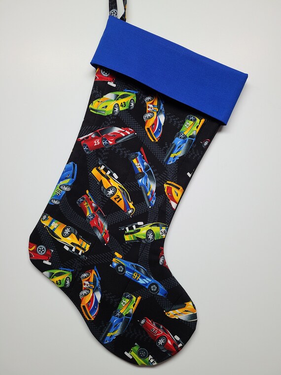 Race Cars Quilted Christmas Stocking | Etsy