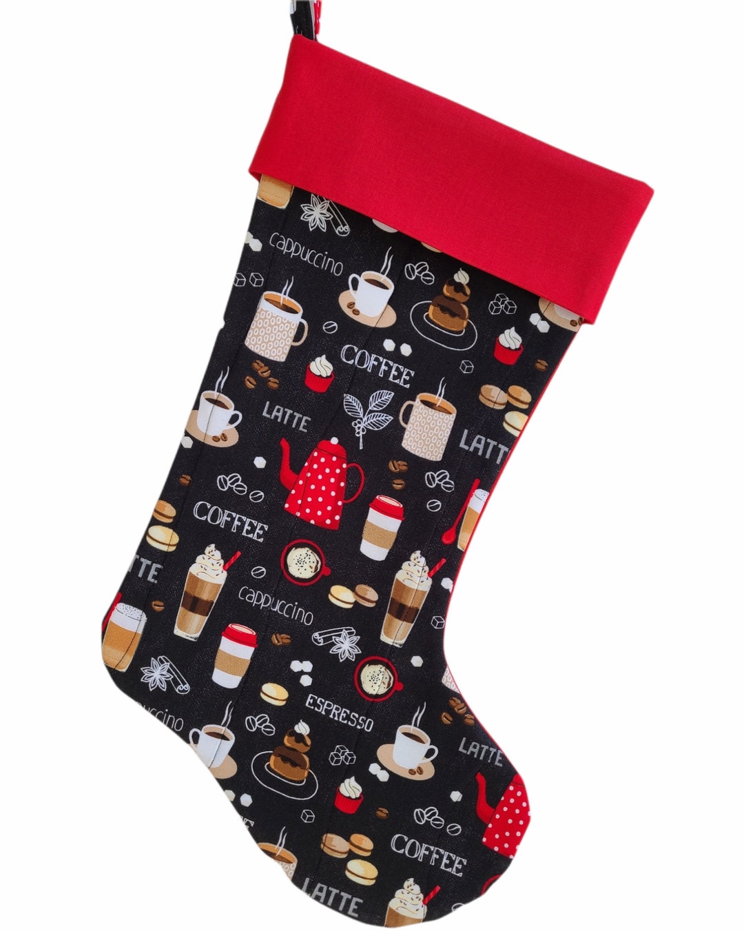 Coffee Lovers Quilted Christmas Stocking - Etsy