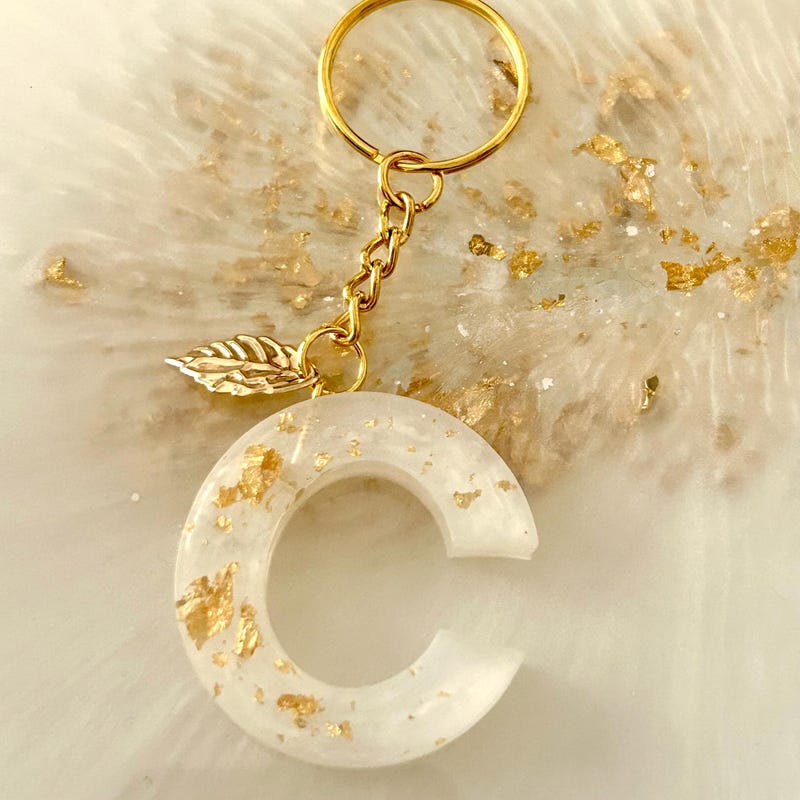 Resin Letter Keychain - Etsy