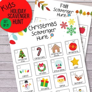 Kids Holiday Scavenger Hunt Printable, Children's Scavenger Hunt ...