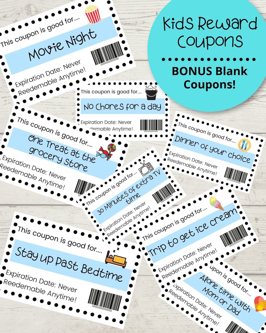 Reward Coupons for Kids! Love Coupons for Kids! Valentines Day Gift ...