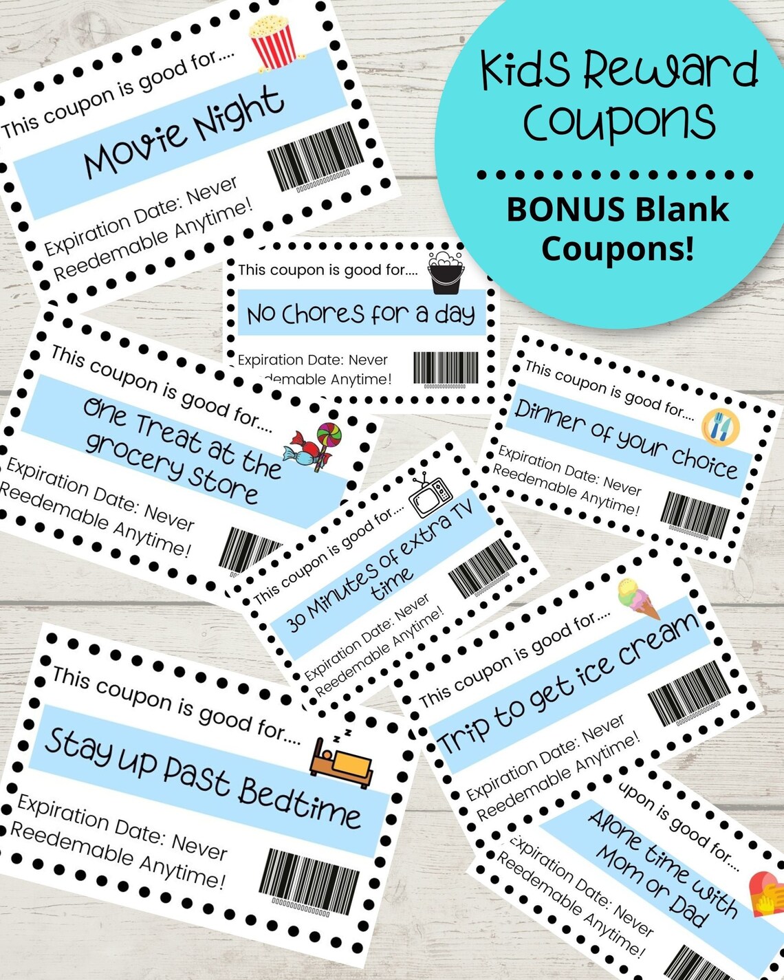 Reward Coupons for Kids! Love Coupons for Kids! Valentines Day Gift ...
