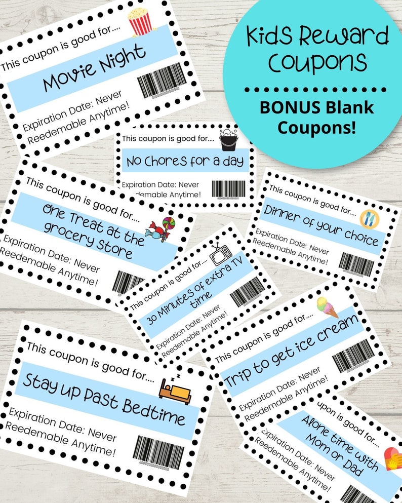 Reward Coupons for Kids Love Coupons for Kids Valentines Day Gift ...