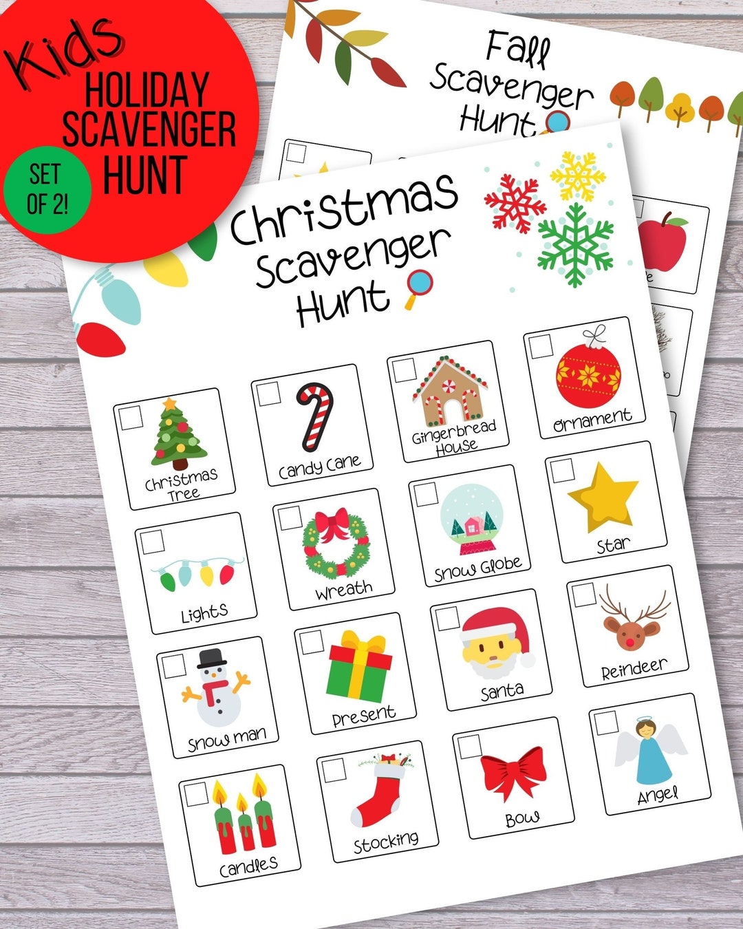 Kids Holiday Scavenger Hunt Printable, Children's Scavenger Hunt ...