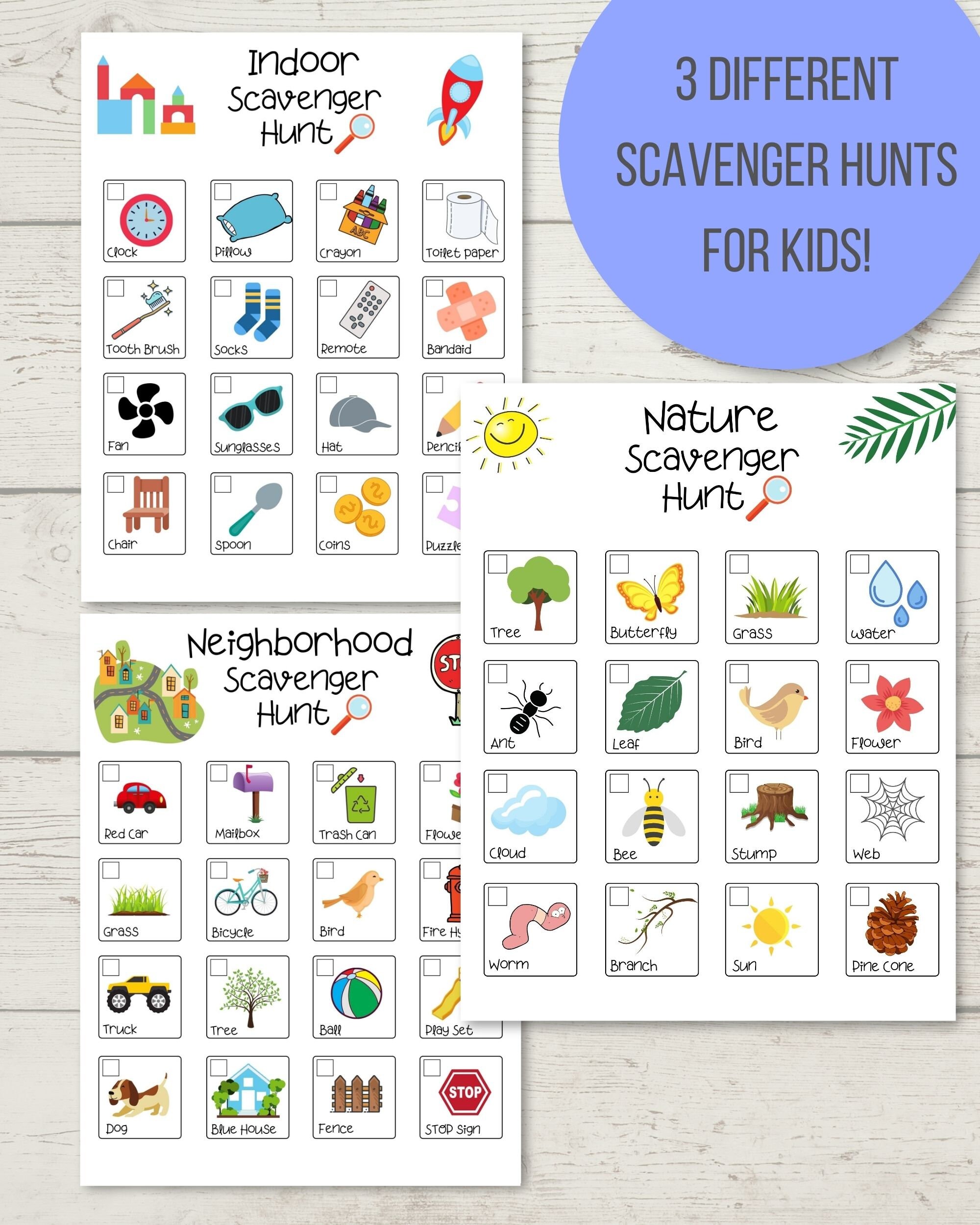 Kids Scavenger Hunt Printable, Children's Scavenger Hunt, Children's ...