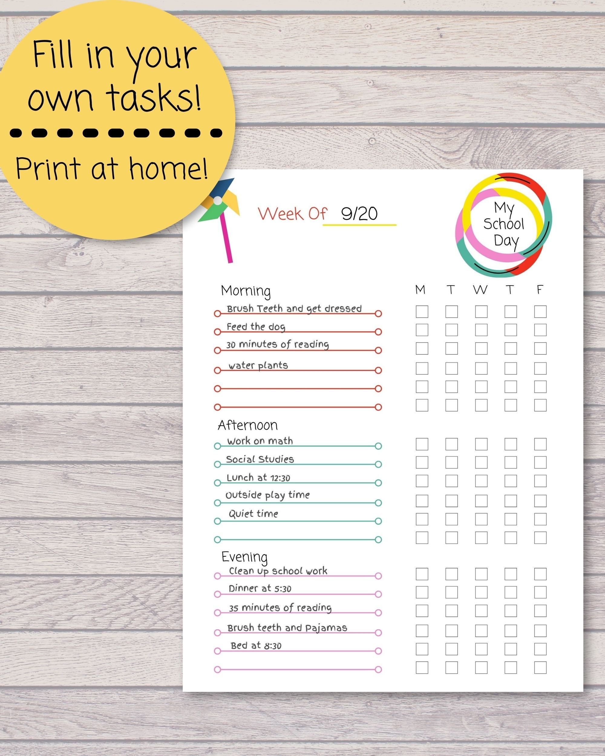 SIMPLE Home School Schedule, Home School Planner, Kids Daily Schedule ...