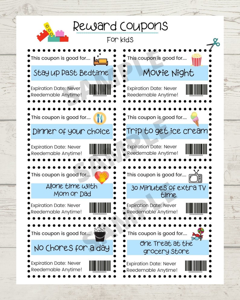 Reward Coupons for Kids! Love Coupons for Kids! Valentines Day Gift ...