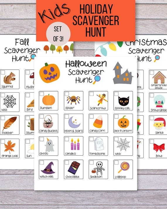 Kids Holiday Scavenger Hunt Printable Children's - Etsy