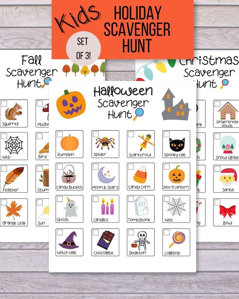 Kids Holiday Scavenger Hunt Printable Children's - Etsy