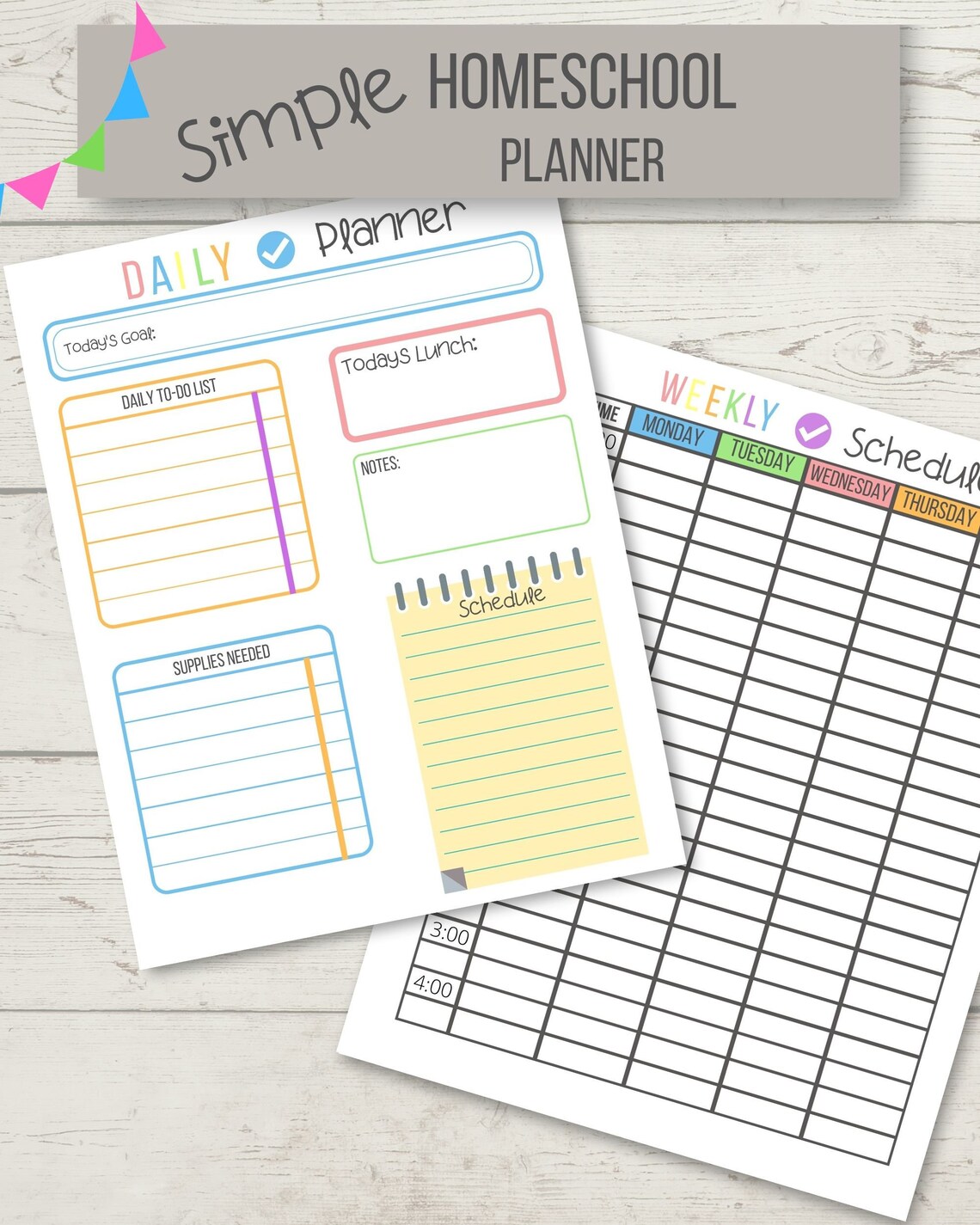 SIMPLE Homeschool Planner Preschool Planner Elementary - Etsy