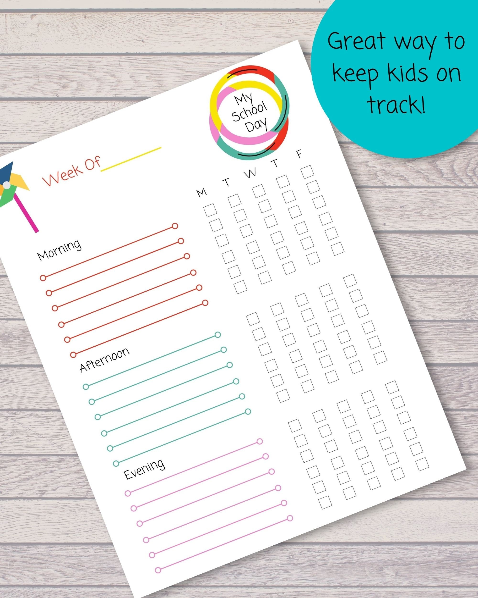 SIMPLE Home School Schedule, Home School Planner, Kids Daily Schedule ...