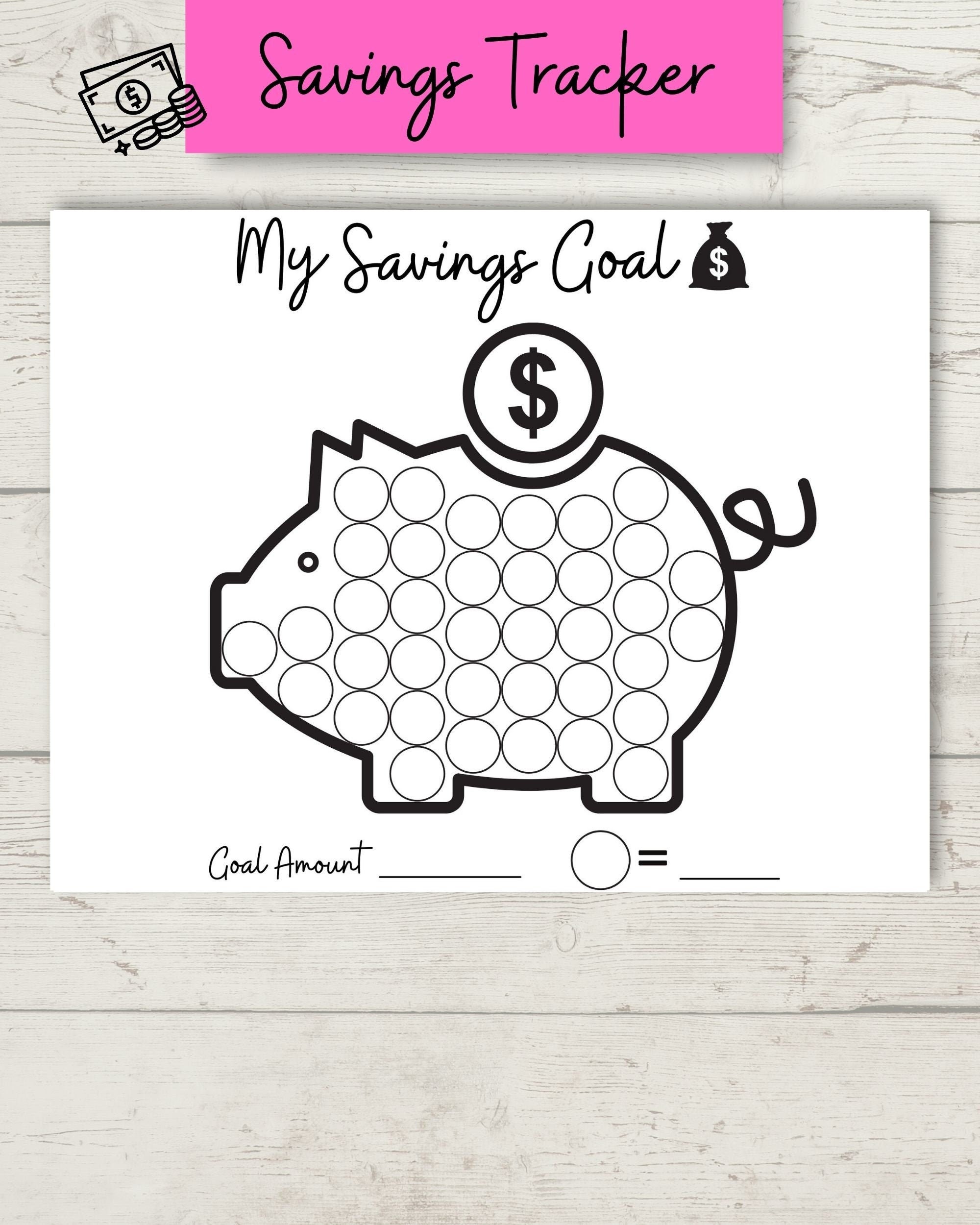 Buy Piggy Bank Savings Tracker, Savings Tracker Printable, Bullet ...
