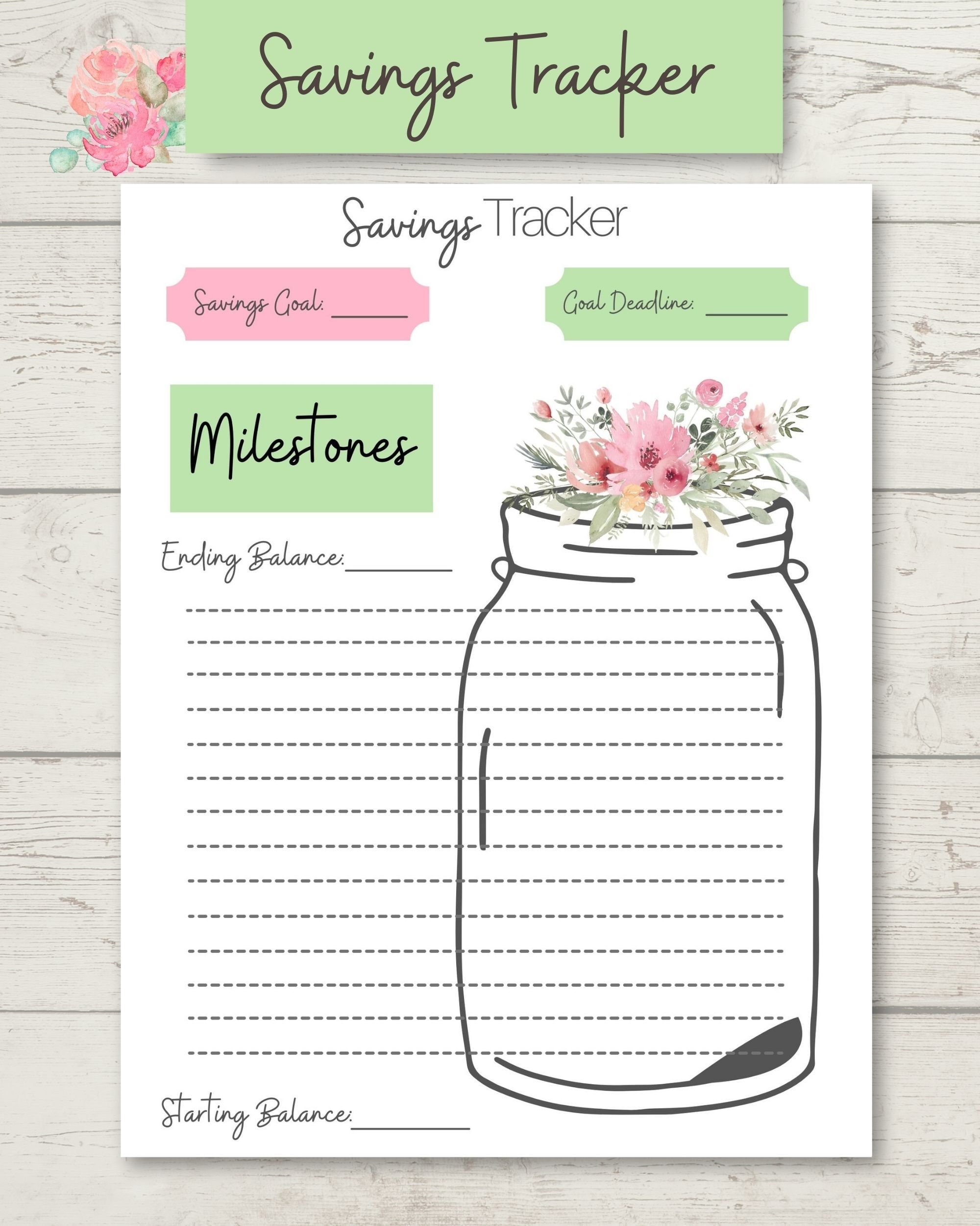 Savings Tracker Printable, Savings Tracker, Savings Jar, Money Saving ...
