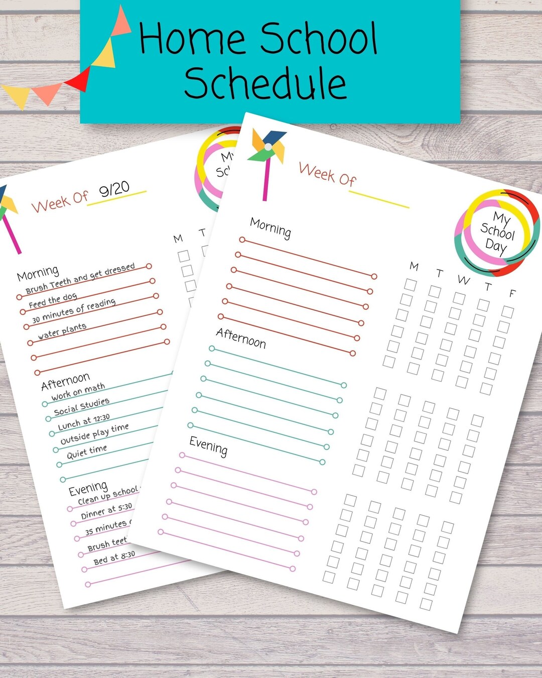 SIMPLE Home School Schedule, Home School Planner, Kids Daily Schedule ...