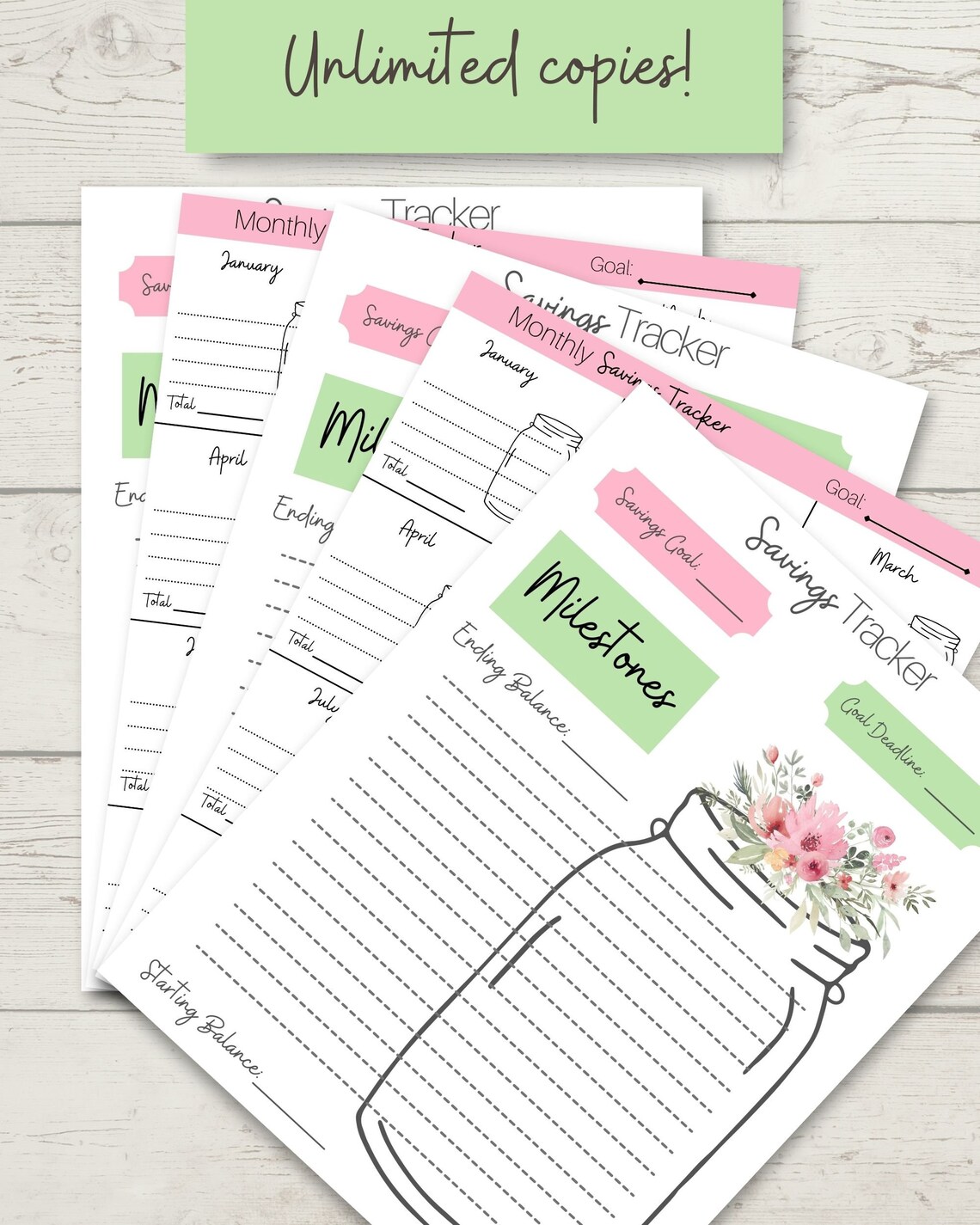 Savings Tracker Printable, Savings Tracker, Savings Jar, Money Saving ...