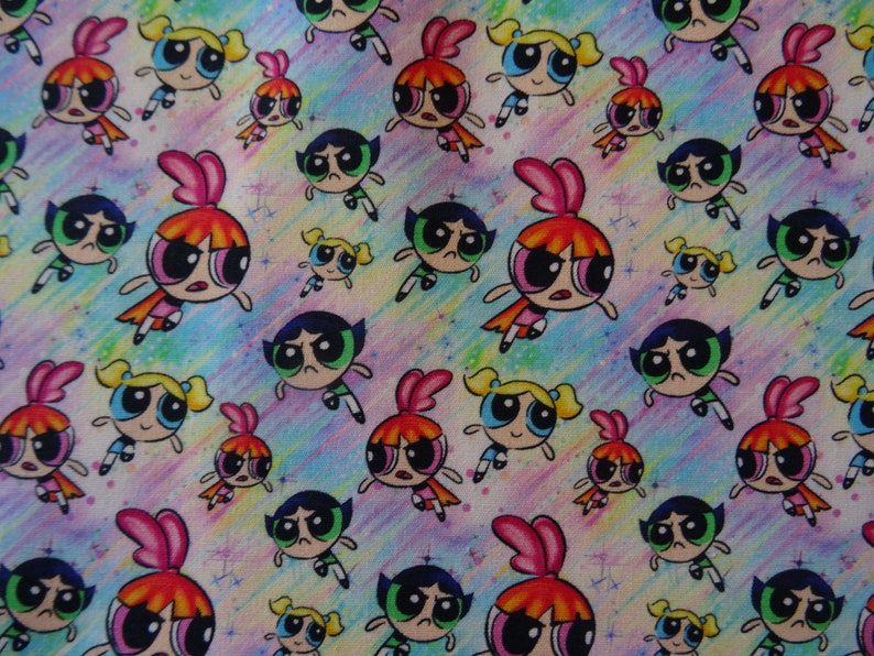 Powerpuff Girls Fabric Powerpuff Girls Cotton Fabric Etsy