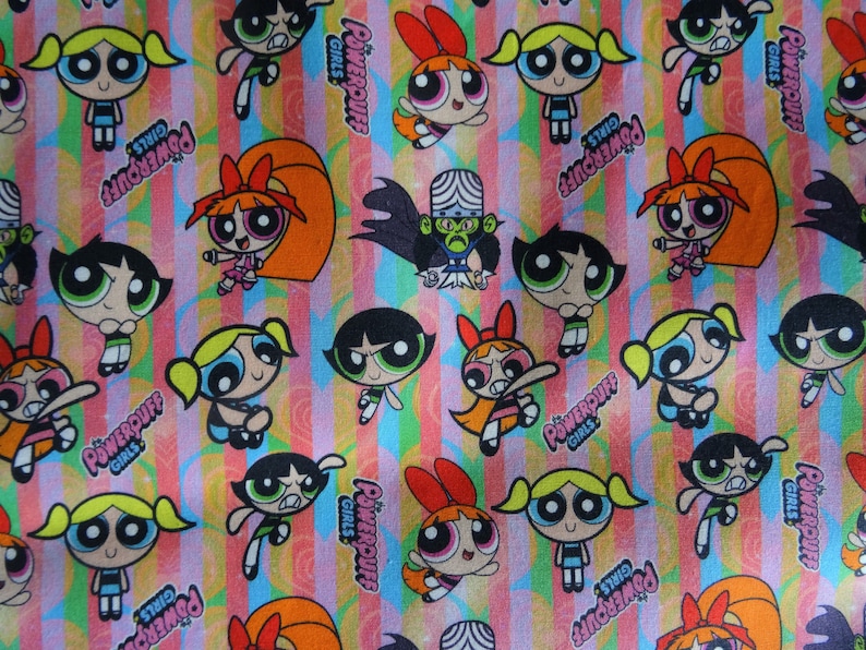Powerpuff Girls Fabric Powerpuff Girls Cotton Fabric By The Etsy