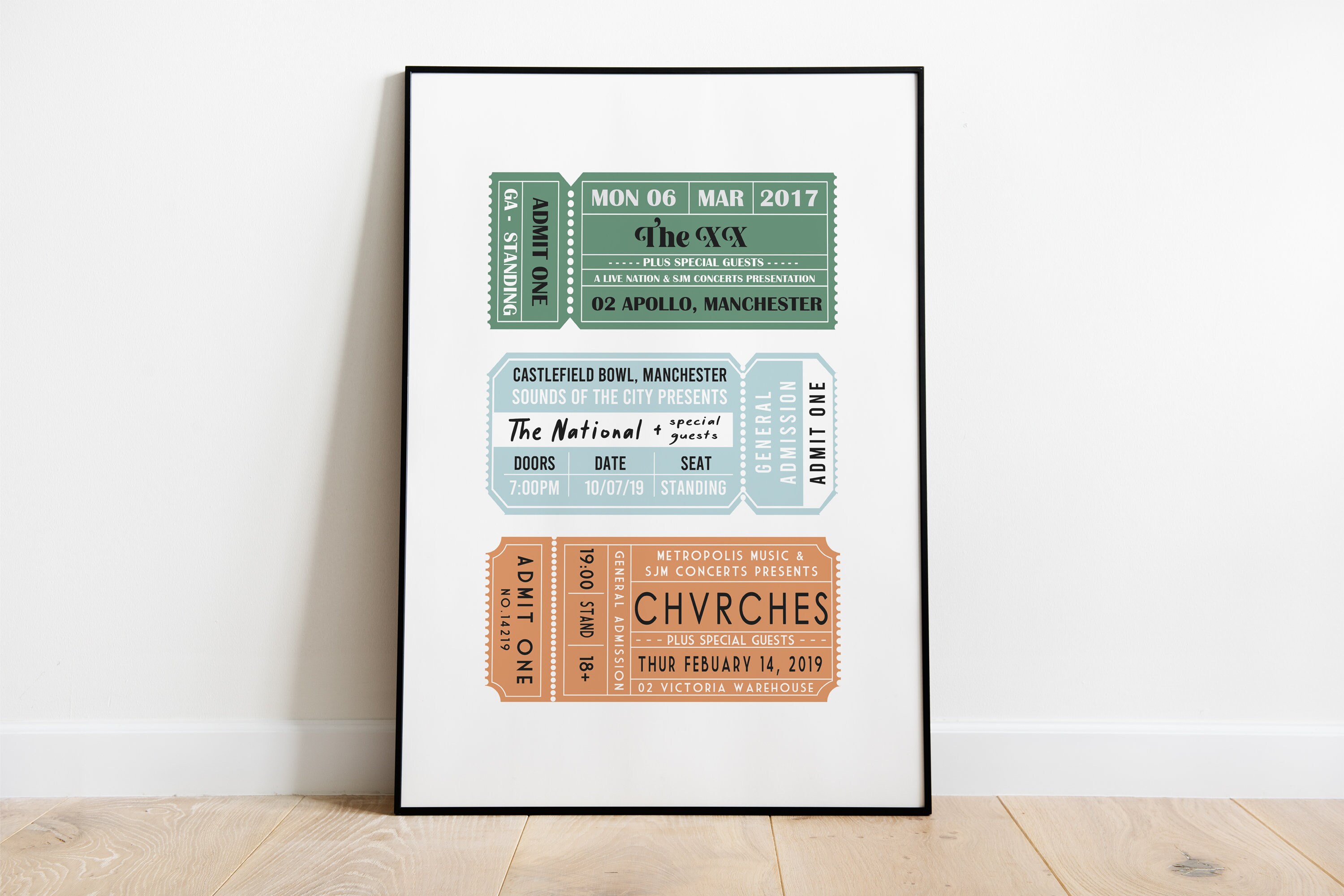 Personalised Gig Ticket Print / Concert / Festival / Music / Bands ...