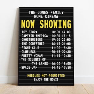 Personalised Retro Cinema Listings Poster / Vintage / Film / Movie ...