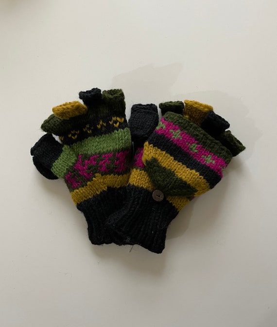 100% Wool Handmade Mittens Gloves Fleeced Line for comfort & | Etsy