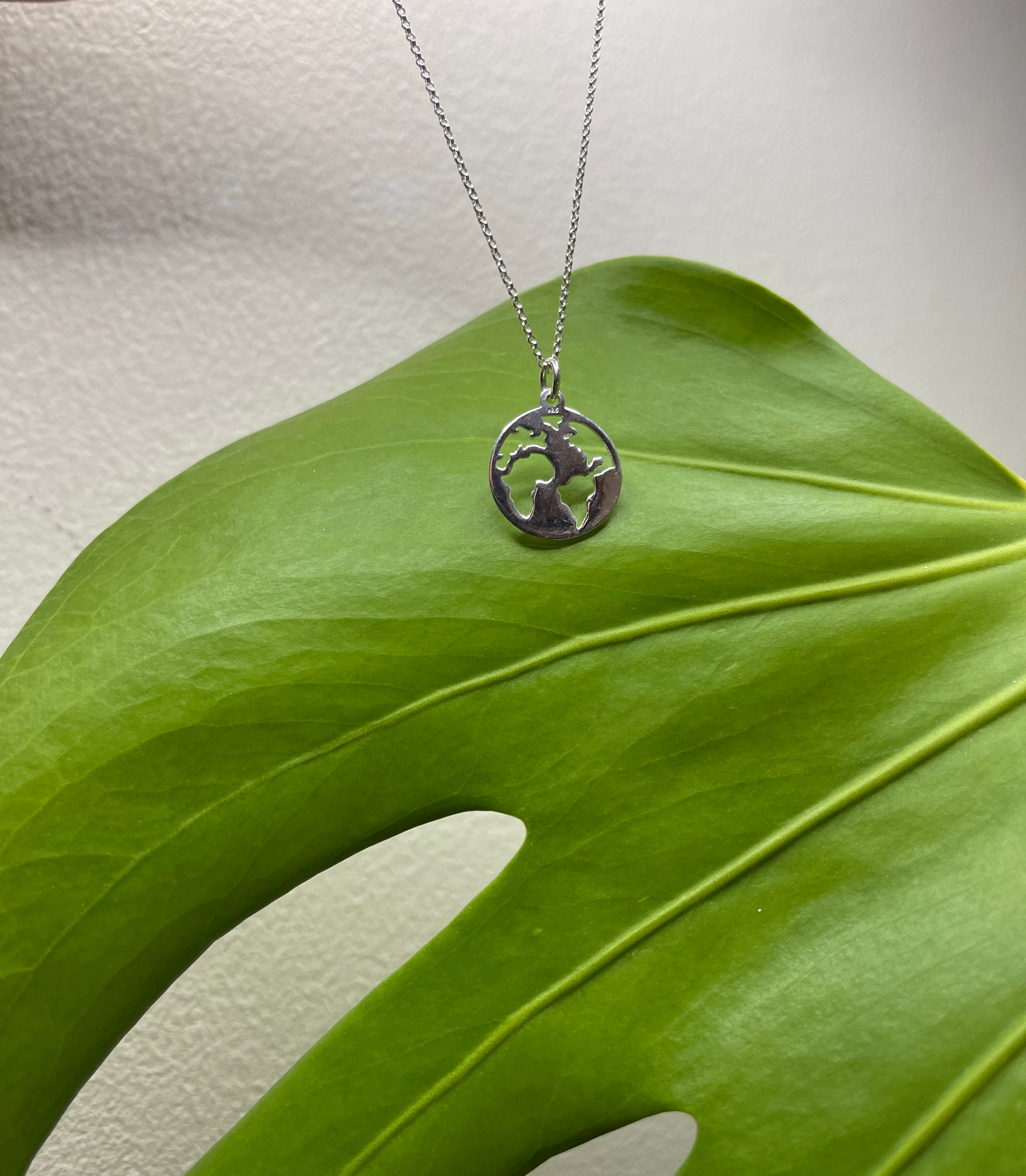 Handmade Sterling Silver World Map Pendent With Sterling Silver Chain ...