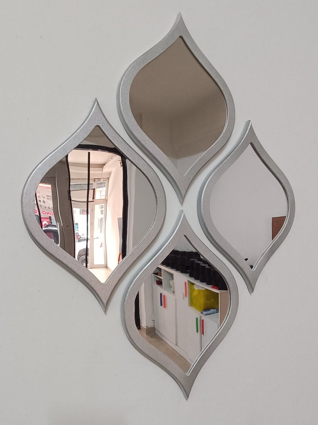 Tear Drop Mirrors Big Size Pack 3D Engraved Wood Frame Mirrors Hangable by MDM Dizayn - Etsy