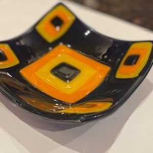 Fused Glass Fall Stack Construction Appetizer Dish - Etsy