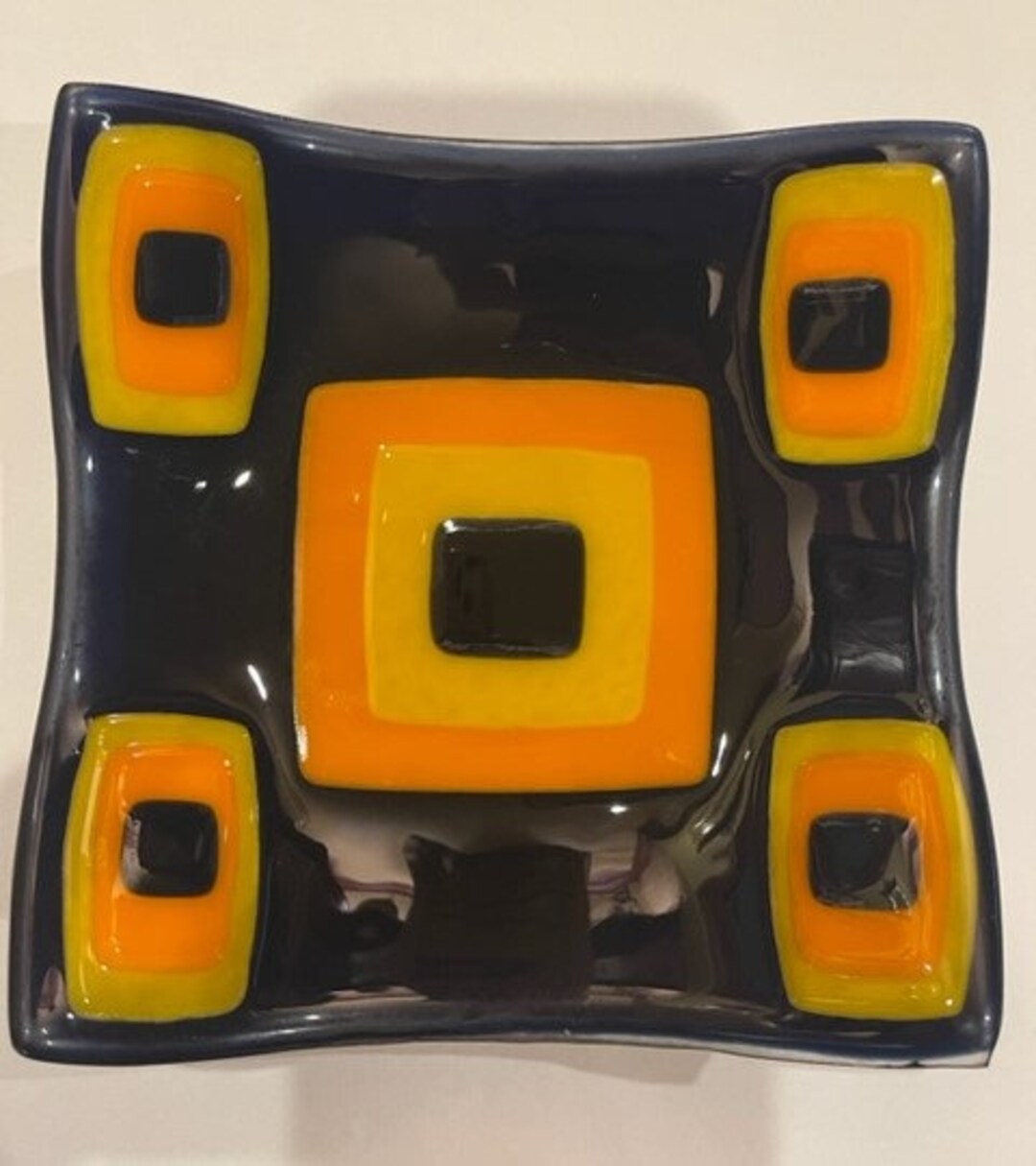 Fused Glass Fall Stack Construction Appetizer Dish - Etsy