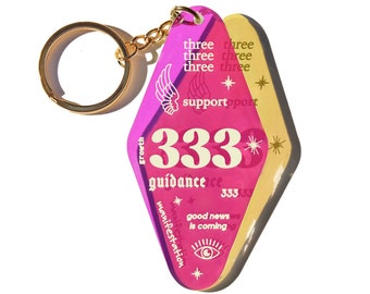 333 Angel Number Keychain - Etsy