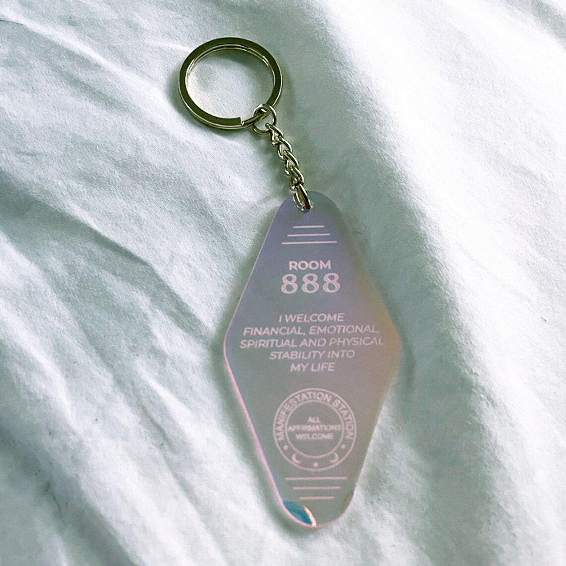 Keychain 888 Retro Key Angel Numbers Keychain Holographic - Etsy