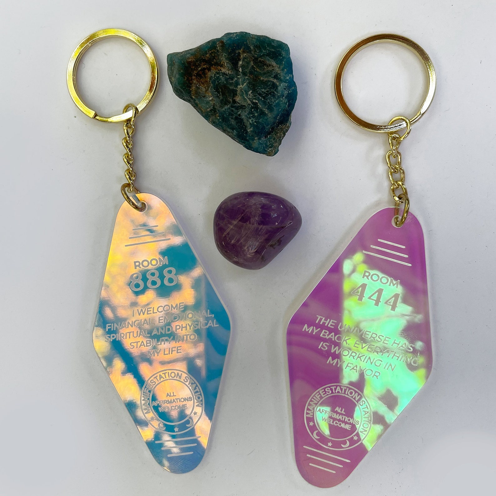 Keychain 888 Retro Key Angel Numbers Keychain Holographic - Etsy