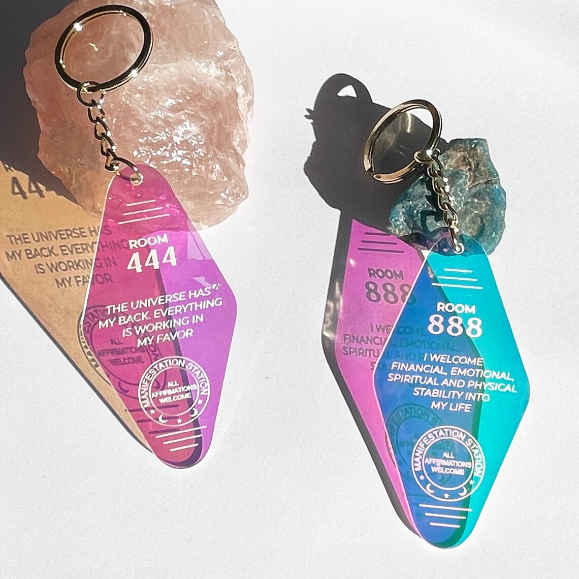 Keychain 888 Retro Key Angel Numbers Keychain Holographic - Etsy