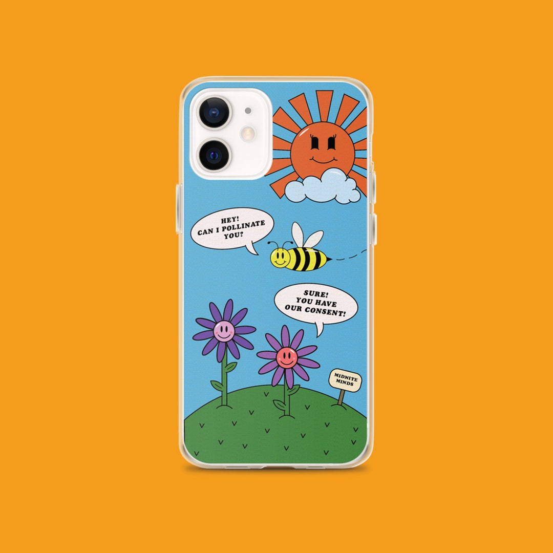Pollinating Bee Phone Case, Cute Graphic Case, Nature Lover Case ...