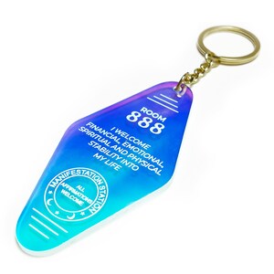 Keychain, 888, Retro Key, Angel Numbers Keychain, Holographic Keychain ...