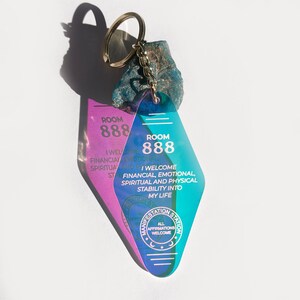 Keychain, 888, Retro Key, Angel Numbers Keychain, Holographic Keychain ...