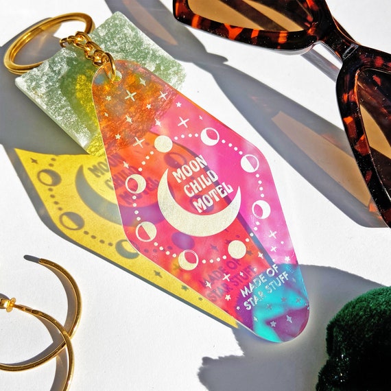 Moon Child Keychain Motel Keychain Gifts for Her Best | Etsy