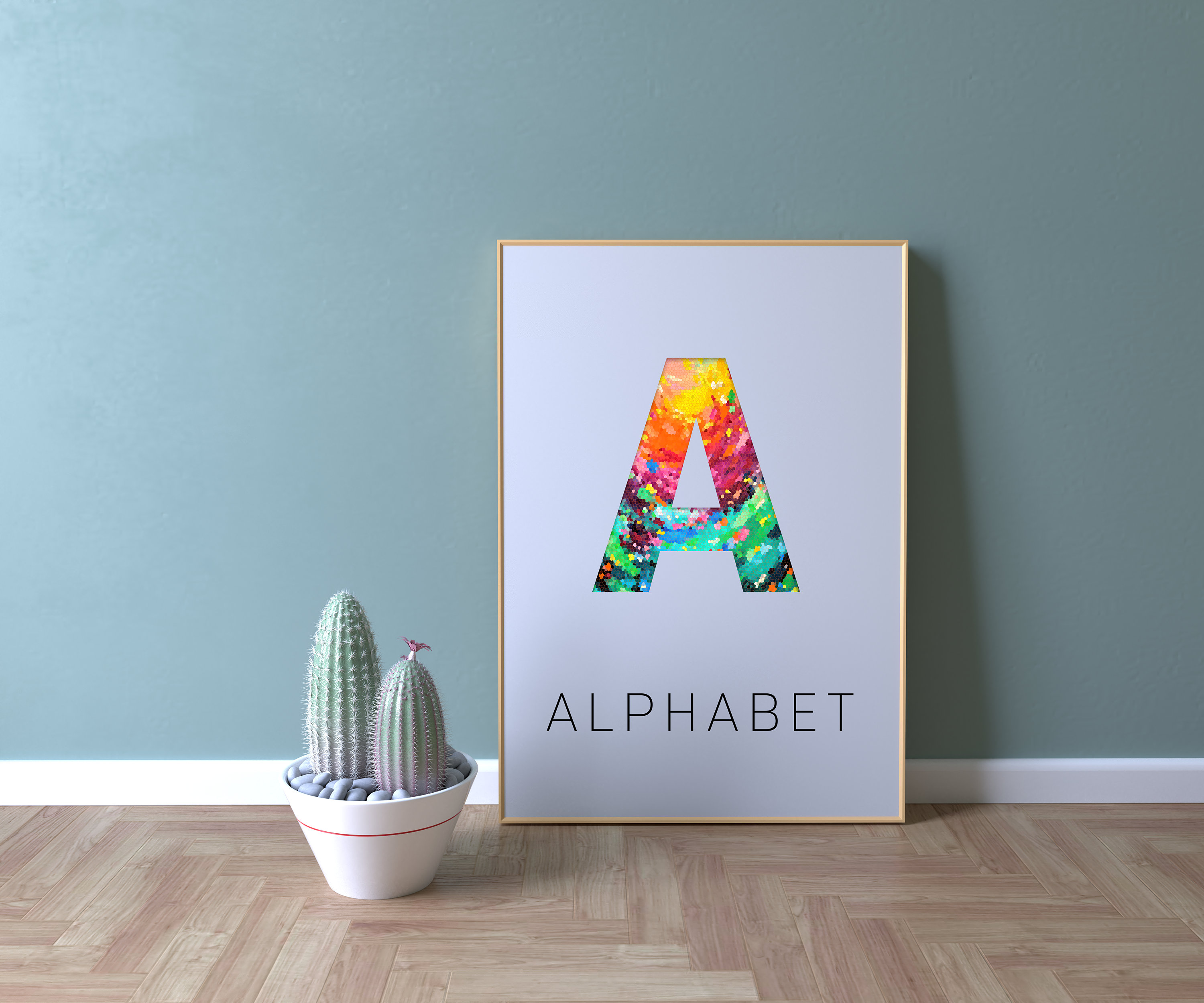 Alphabet Poster, ABC Wall Art, Color Full Wall Deco,alphabet Wall Art ...