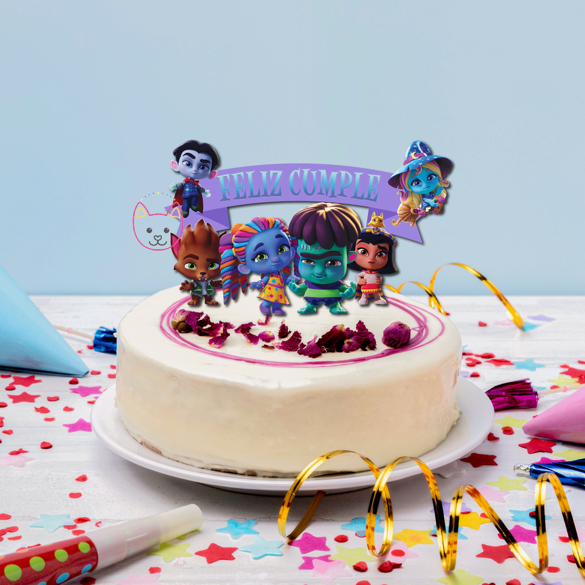 Super Monsters Cake Topper Party Printable Birthday Super | Etsy