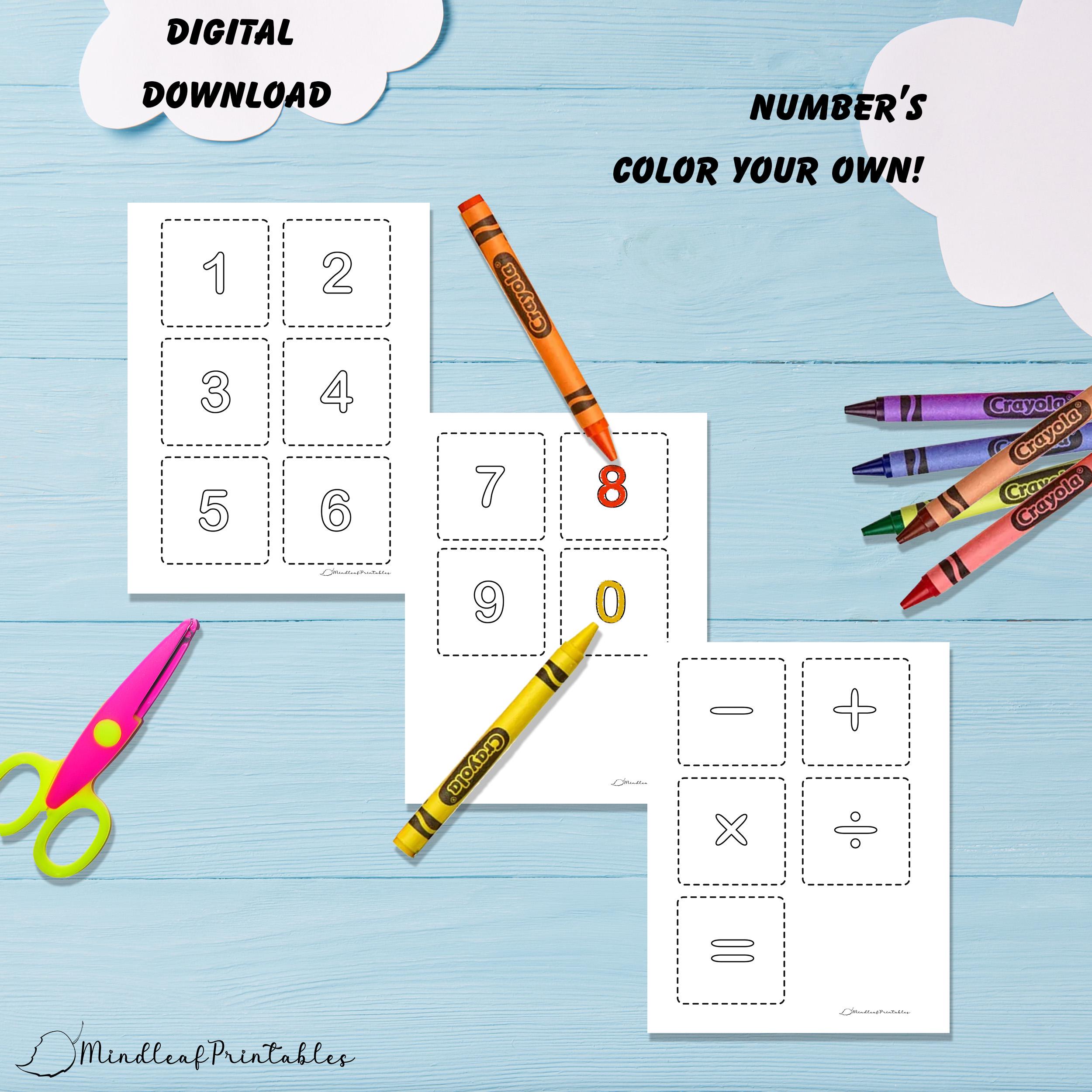 Number Flashcards Color Printable | Kids Numbers | Modern Number ...