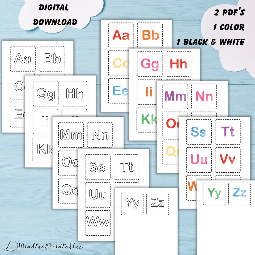 ABC Flashcards Color Printable | Kids Alphabet | Modern Abcs Letter ...