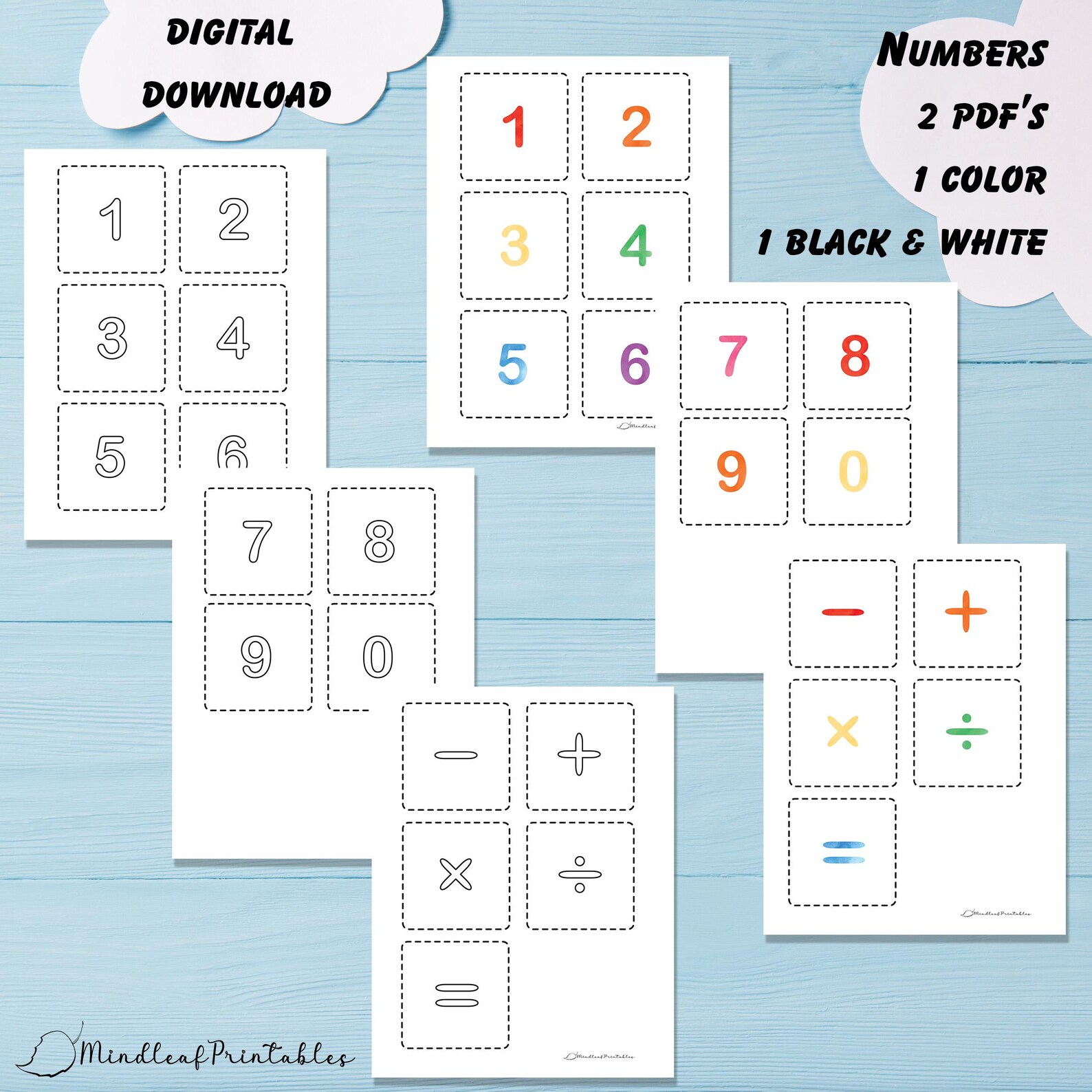 Number Flashcards Color Printable | Kids Numbers | Modern Number ...