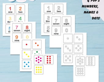 Number Flashcards Color Printable | Kids Numbers | Modern Number ...
