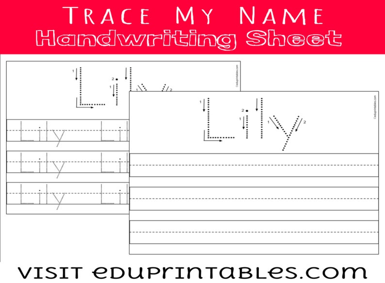 Customized Name Handwriting / Tracing Practice Sheets With Arrows for ...