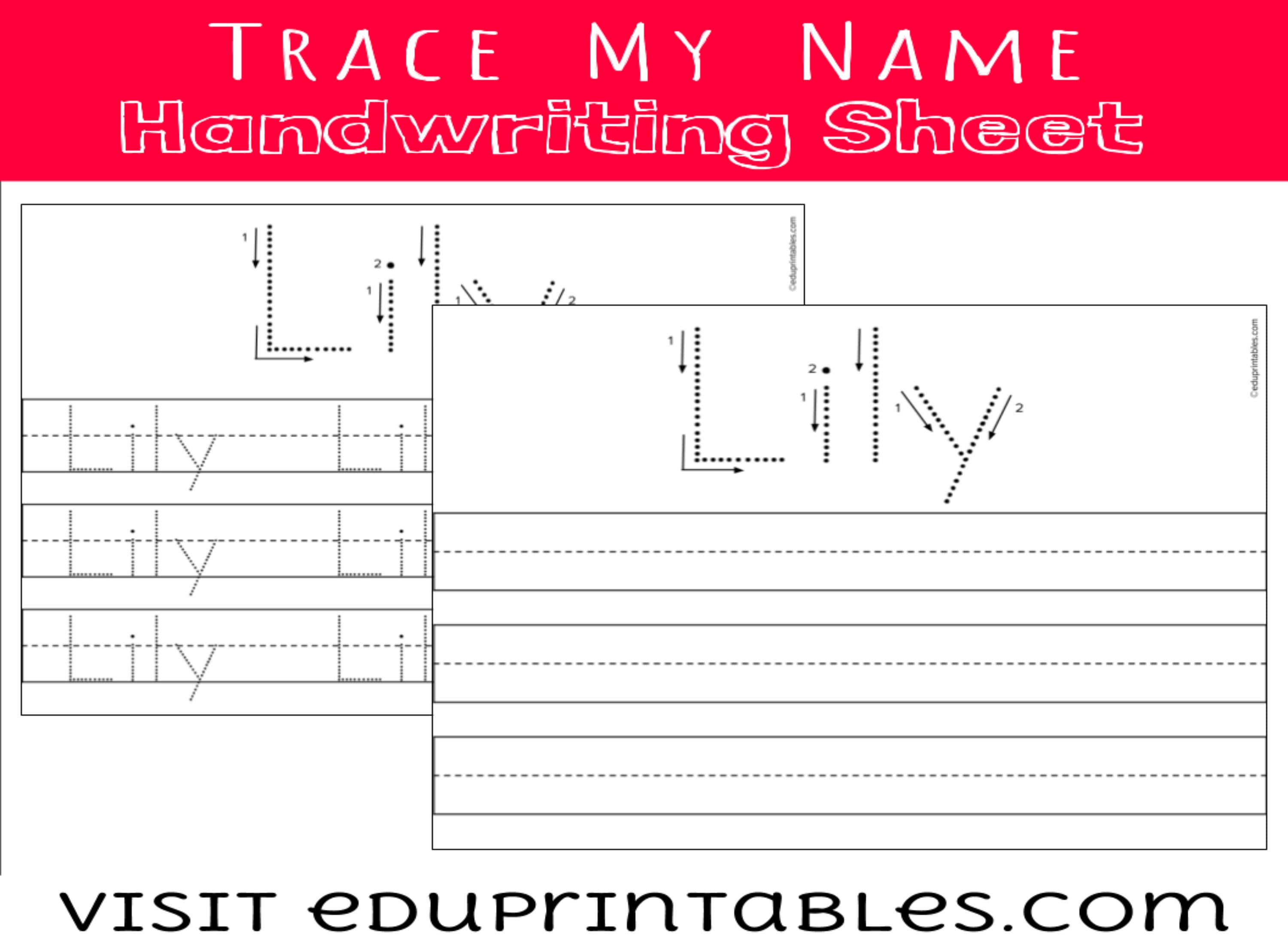 Customized Name Handwriting / Tracing Practice Sheets With Arrows for ...