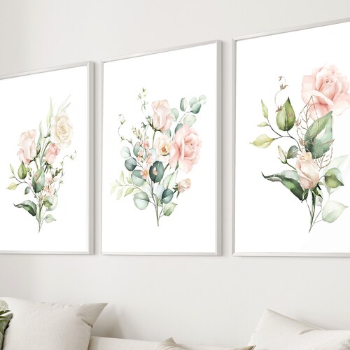 Home Decor Wall Art Boho Botanical Set of 3 Prints Above the - Etsy