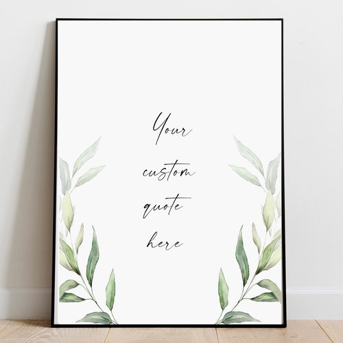 Custom Text Poster Print 6 Fonts Your Text Here | Etsy