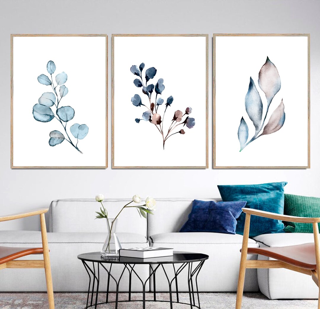 Estampados florales azules Set O 3 estampados Estampado de - Etsy España