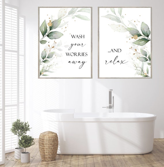 Bathroom Wall Art Printsbathroom Printsbotanical Wall Etsy