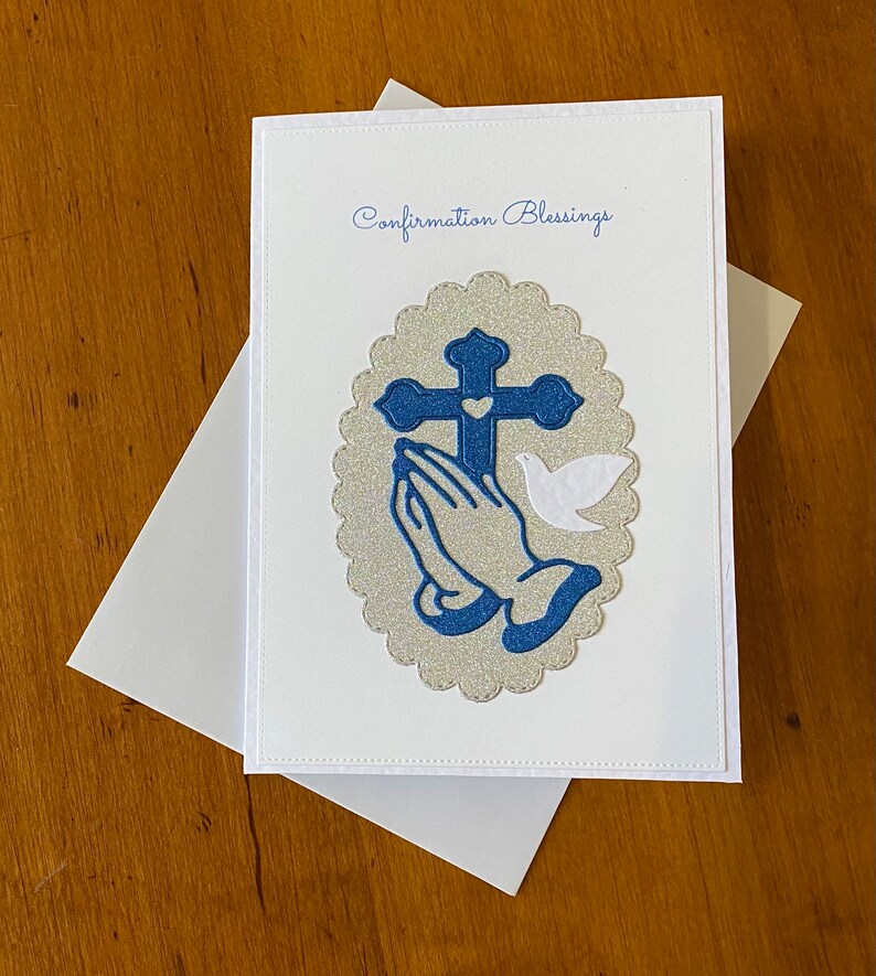 Confirmation Card for Boy or Girl, 5x7 Christian Greeting With Praying ...