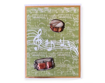 Drum Birthday Card, Drummer Greeting Card, Musical Instrument Card for ...